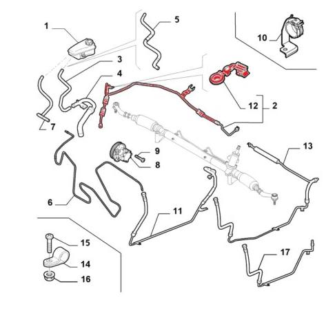 ALFA ROMEO 159 trubka servočerpadlo originál 50501762 150HP/110kW ...