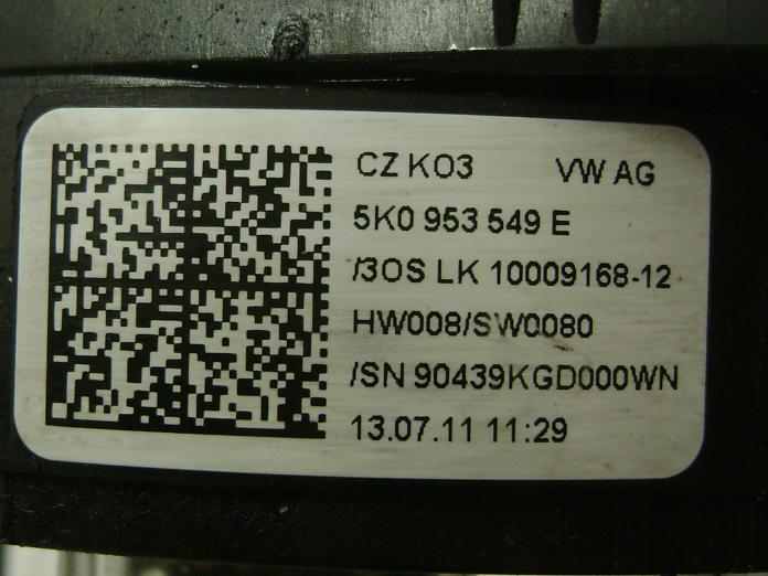 VW GOLF VI - kroužek slimák pod ŘÍDÍTKA: 5K0953549E | EkoDily.cz