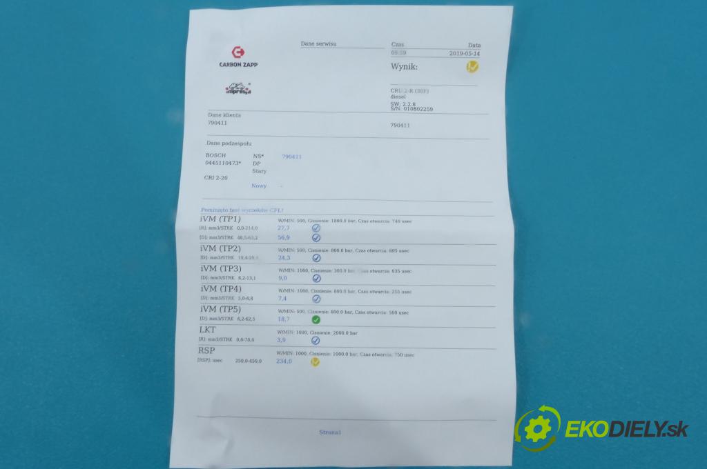 Skoda Rapid 2012-2019 1.6 TDI 116 HP 85 kW 1600 cm3 vstrekovač ...