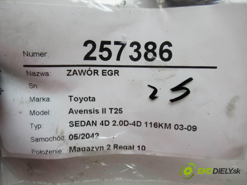 Toyota Avensis II T25 2004 SEDAN 4D 2.0D-4D 116KM 03-09 2000 Ventil EGR ...