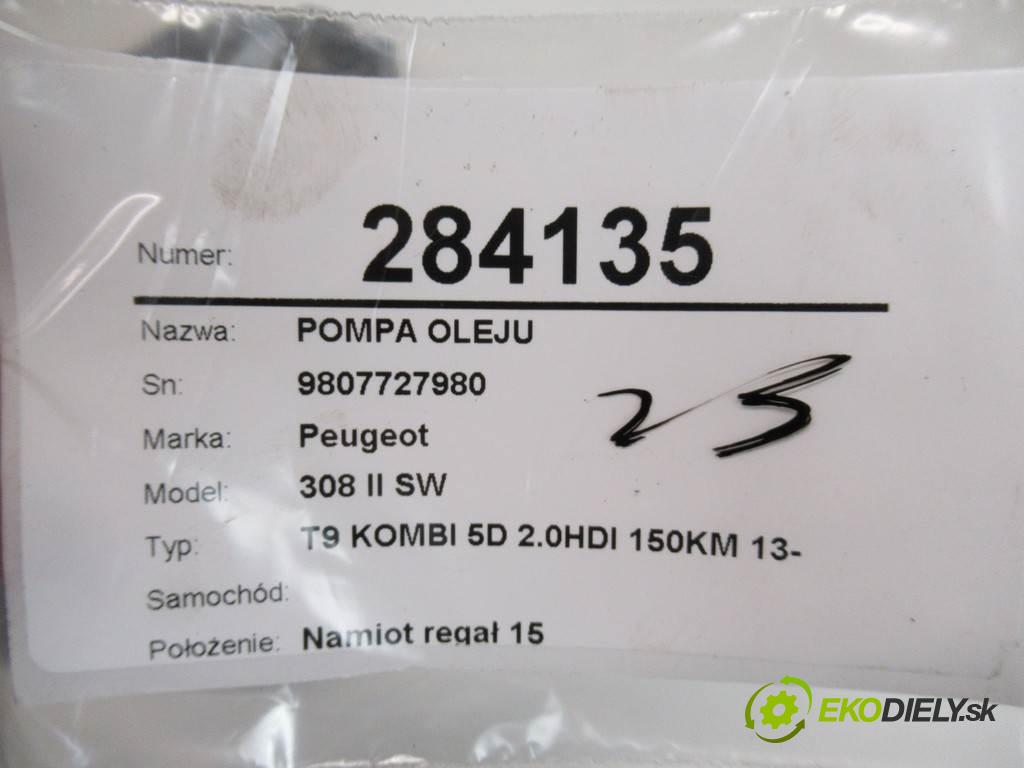 Peugeot 308 II SW T9 KOMBI 5D 2.0HDI 150KM 13- Pumpa oleja 9807727980 ...