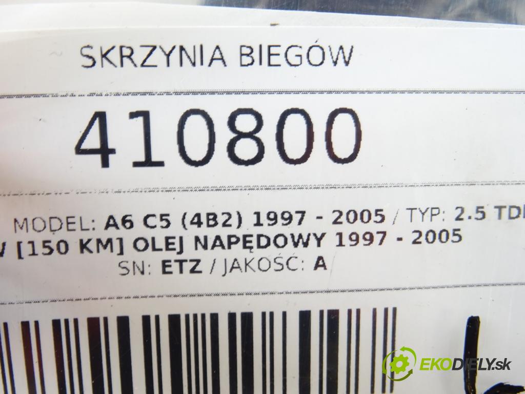 AUDI A6 C5 (4B2) 1997 - 2005 2.5 TDI 110 kW [150 KM] olej napędowy 1997 ...