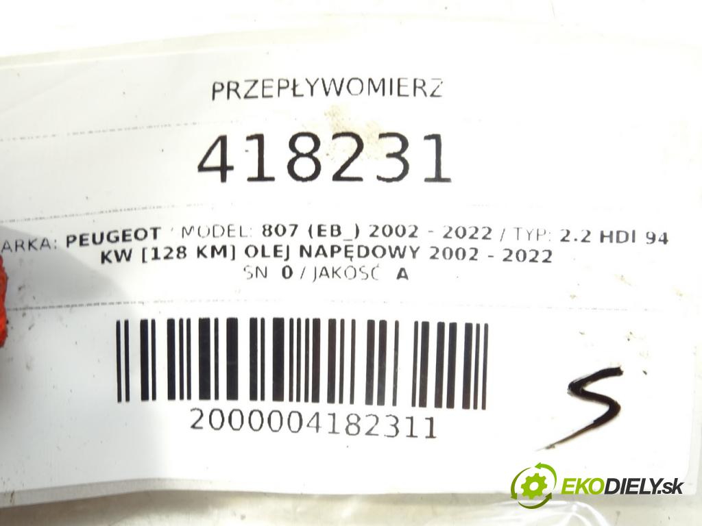 PEUGEOT 807 (EB_) 2002 - 2022 2.2 HDi 94 kW [128 KM] olej napędowy 2002 ...