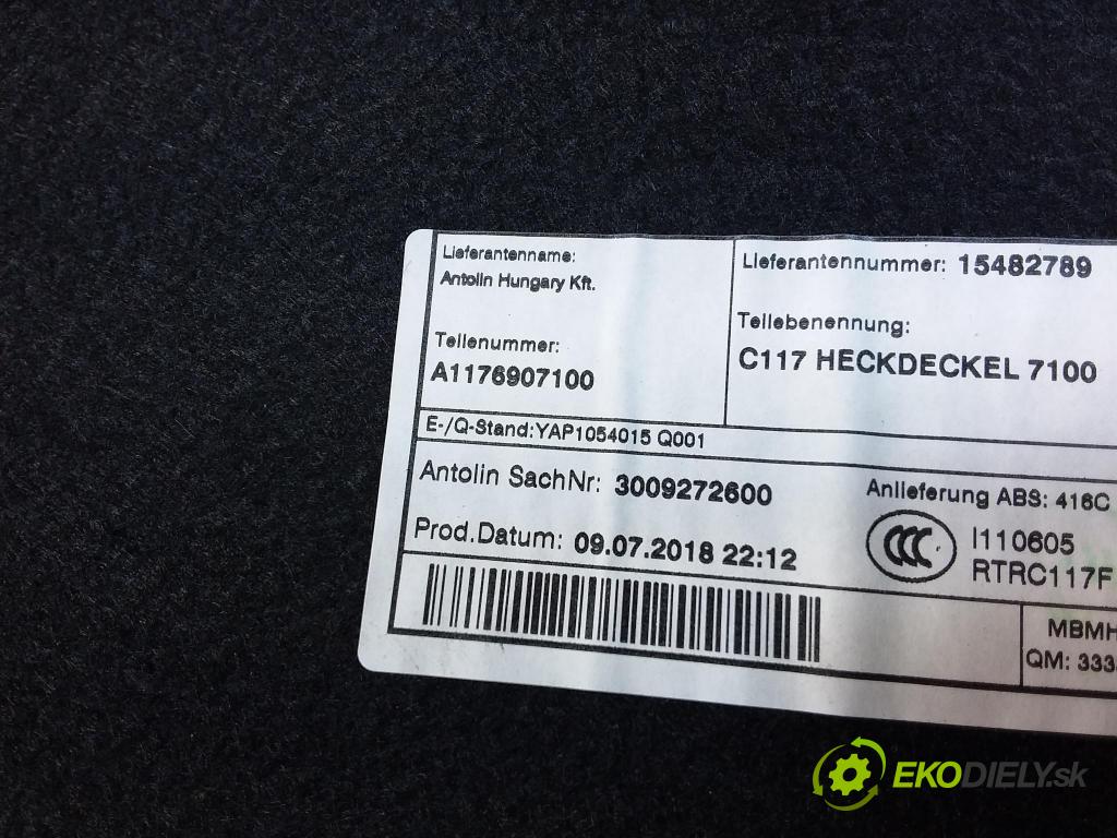 Mercedes Cla 2018 Tapacír: Kufr A1176907100 | EkoDily.cz